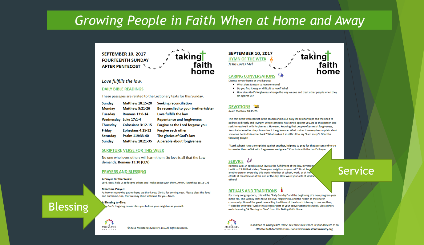 Taking Faith Home Time During Worship | Milestones Ministry