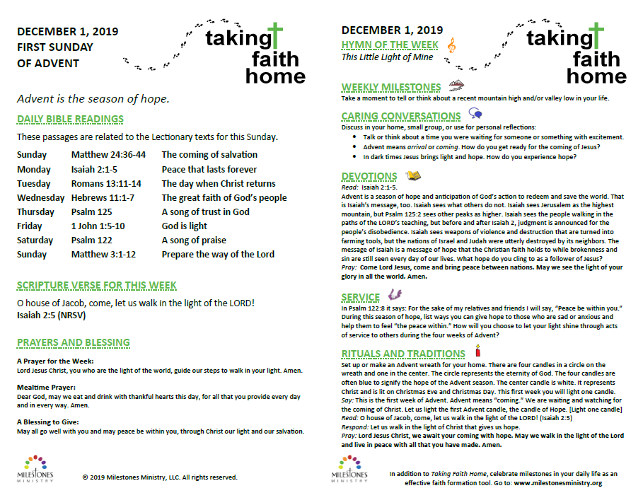 Taking Faith Home | Milestones Ministry