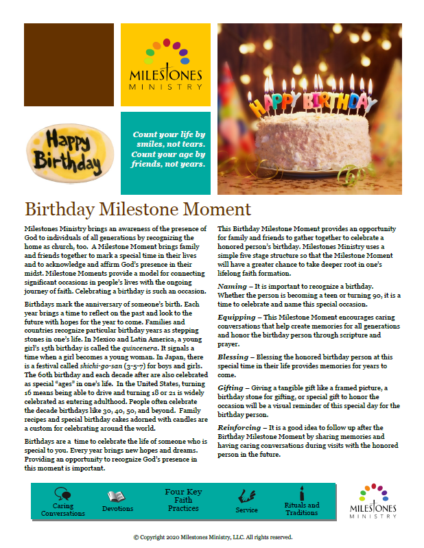 Milestone Moments | Milestones Ministry